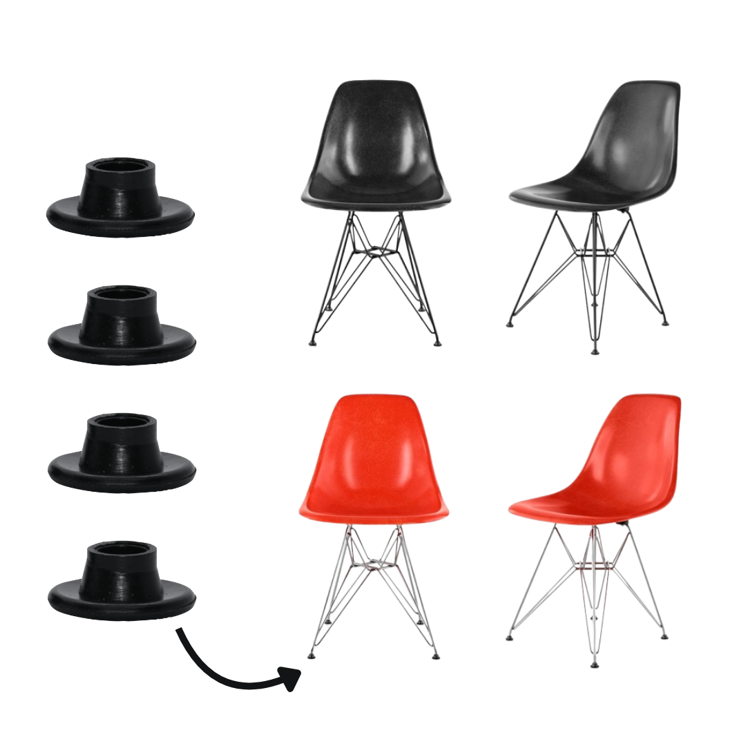 Eames Wire Chair / Virta Eiffel Tower Replacement Feet, Glides - Black